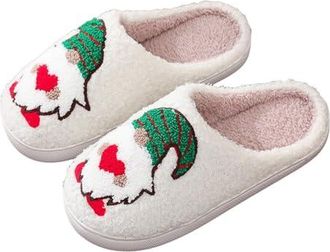Generic Pantoufles de Noël légères en mousse à mémoire de forme pour homme et femme - Chaudes, confortables et pelucheuses - Pour intérieur et extérieur - Cad
