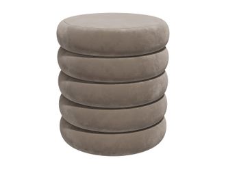 Vente-Unique Hocker - Velours - Taupe - ECAMBI