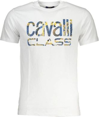 Cavalli Wei&szlig;es Baumwoll-Logo-Print-T-Shirt - - Tops - Herren - Wei&szlig; - XL