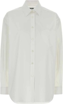 Moschino Femme, Blouses et Chemises, Blanc, Taille: 38 FR Chemise en popeline stretch
