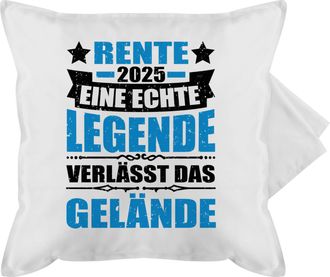 Shirtracer Kissenbezug - Rentner - Kissen - Rente 2025 eine echte Legende verlässt das Gelände - 50 x 50 cm - Weiß - rentnerkissen männer rentenkissen Retirement