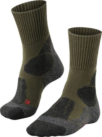 Falke Herren Wandersocken TK1 Adventure M SO Wolle Funktionsmaterial antiblasen dick 1 Paar, Grün (Olive 7830), 39-41