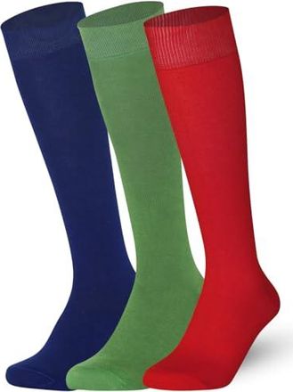 MySocks Chaussettes Hautes 3 Paires de Chaussettes en Coton Unies Multicolores 102