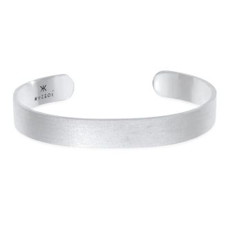 Kuzzoi Armb&auml;nder - Armband Herren Armreif Offen Matt Breit Basic 925 - Gr. 19 CM - in Silber - f&uuml;r Damen