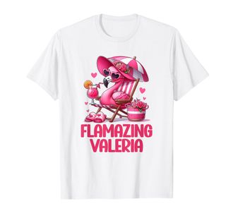 BDAZ Flamazing Valeria Pink Flamingo Tropical Beach Trip Damen T-Shirt
