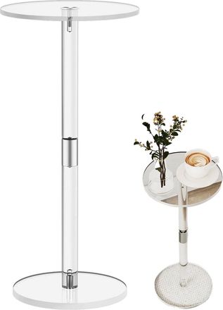 Generic Kleiner Tisch aus Acryl, runder Tisch aus Acryl - transparenter runder Tisch f&uuml;r Getr&auml;nke, Snacks, Telefone und Kaffee | leichter und transparenter Ti