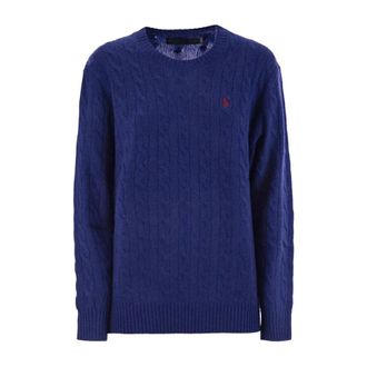 Polo Ralph Lauren Femme, Pulls, Bleu, Taille: 42 FR Cable Knit Crew Neck Sweater