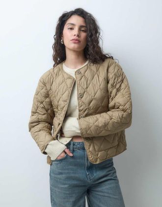 Jack & Jones veste matelass&eacute;e &agrave; losanges beige-Neutre