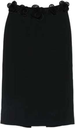 DAVID KOMA David Koma, Femme, Jupes, Noir, Taille: 40 FR Jupe Midi avec Broderie de Fleurs en Dentelle 3D