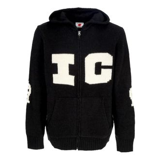 Icecream Laufender Hund Jacquard Hoodie Pullover - - Knitwear - Herren - Schwarzk - L