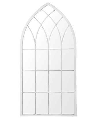 Beliani Grauer Wandspiegel im gotischen Look 50 x 115 cm Cassel