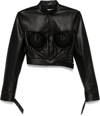 Nensi Dojaka Klassische Lederjacke - Schwarz