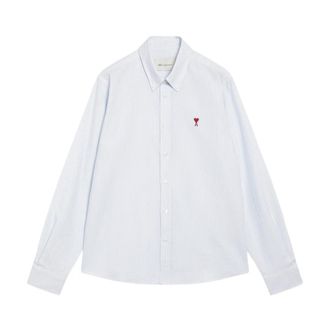 Ami Quota Klassisches Hemd mit gesticktem L - - Shirts - Herren - Blau - S