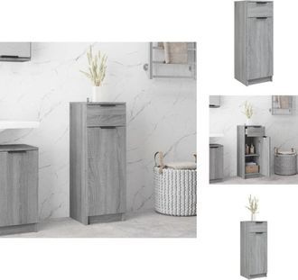 vidaXL Aufbewahrungsschr&auml;nke & Schlie&szlig;f&auml;cher - Living Badezimmerschrank Grau Sonoma 32x34x90 cm Holzwerkstoff