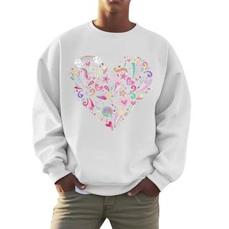 Generic 2026 Sweat-shirt d&eacute;contract&eacute; &agrave; col rond pour homme et femme Motif lettres imprim&eacute;es, blanc, XL