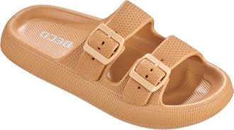 Beco Pantoletten Damen - Airkiss-Leisure Badeschuhe Damen, ultraleichte Badeschlappen für Damen mit innovativer Luftpolstersohle - in Beige, Größe 41