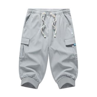 Generico Short pour homme uni Pantalon de sport ample d&eacute;t&eacute; d&eacute;contract&eacute; avec taille &eacute;lastique respirante, gris, 4XL