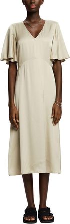 Esprit Collection Damen 033eo1e324 Kleid, 335/Dusty Green, 36