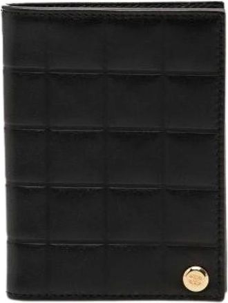 Chanel Pre-owned Coco Mark Choco Bar Lambskin Card Case - Femme - Pre-owned - Noir - Taille: ONE Size
