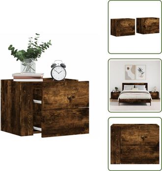 vidaXL Wand-Nachttische 2 Stk. R&auml;uchereiche 45x30x35 cm - Wandregal - Wohnraumgestaltung - Nachtk&auml;stchen - M&ouml;bel Online Kaufen - Holzschrank