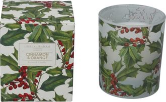 Gisela Graham Stechpalmen-Kerze im Topf, Duftkerze mit Geschenkbox, Brenndauer: 40 Stunden, Weihnachtlicher Duft, Topff&ouml;rmig, Natur-Design, Rustikal, Unisex