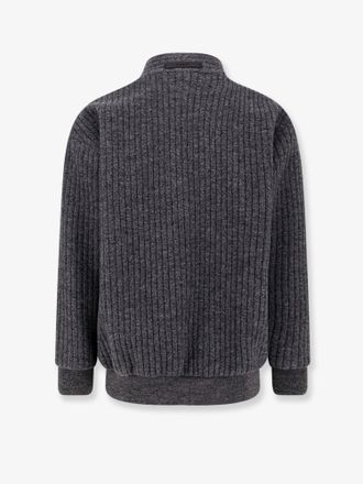 Hev&ograve; Mens Cardigan Cimino Virgin Wool Grey Sweater