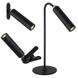 Globo Lighting LED Klemmlampe Tischleuchte Akku Schreibtischlampe dimmbar Wandleuchte Taschenlampe, mit Ladekabel, 1W 10lm warmweiß, LxBxH 26x12,4x33,5 cm