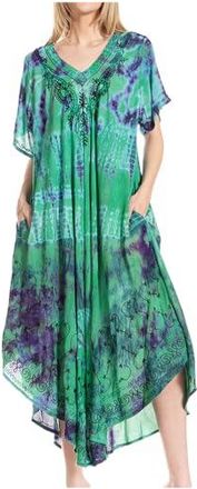 Sakkas 20SE Robe Caftan Brod&eacute;e Viveka - 4-Vert - OS