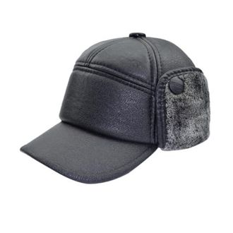 Milisten Casquette Cuir Hiver pour Hommes Mod&egrave;le Vintage avec Protection Oreilles R&eacute;glable et Chaude Style Newsboy pour Milieu de Saison Unique Noir