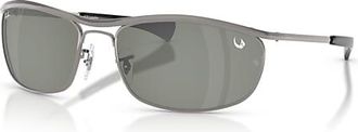 Ray-Ban Ray-Ban Star Wars - The Mandalorian Olympian Deluxe Sonnenbrillen Gunmetal Fassung Gr&uuml;n Glas 62-18