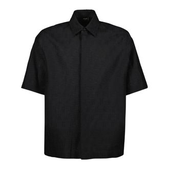 Fendi Leinen FF Hemd - - Shirts - Herren - Schwarzk - M