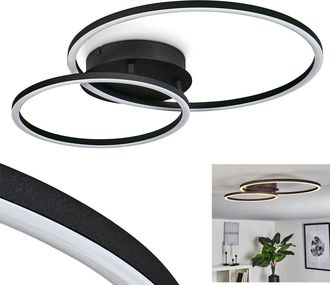 HOFSTEIN LED Deckenleuchte Korca, moderne Deckenlampe aus Metall und Kunststoff in Schwarz und Weiß, 1-flammig, 25 Watt, 3350 Lumen, Lichtfarbe 3000 Kelvin (wa
