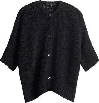 someday Damen Strickjacke | Cardigan TIBELITA aus weichem Bändchgarn Black, 42