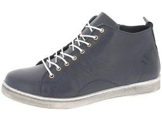 Andrea Conti Damen Stiefelette Leder Boot Reißverschluss lose Einlagen 0348734, Größe:38 EU, Farbe:Blau