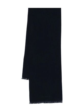 Corneliani écharpe frangée à motif de chevrons - Bleu