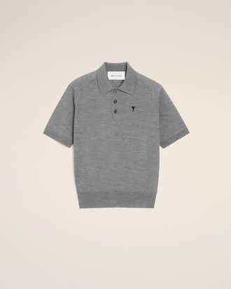 Ami Polo Gris Manches Courtes Ami De Coeur en Laine Noir - XXL - Homme