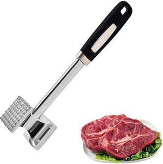 Generic Marteau &agrave; viande | Aplatisseur de viande lat&eacute;ral en acier inoxydable | Presse-pur&eacute;e hach&eacute; robuste avec poign&eacute;e confortable pour escalopes de poulet et