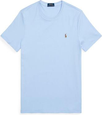 Ralph Lauren Super softes T-Shirt mit Poloreiter-Stickerei, Custom Slim Fit in