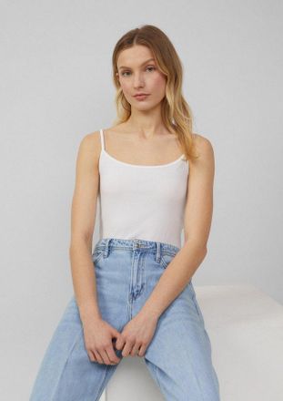 s.Oliver Muscleshirt T-Shirt Top mit verstellbaren Spaghettiträgern im Slim Fit