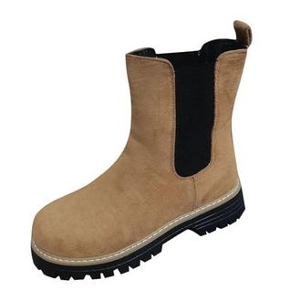 Generic Bottines Chelsea pour femme - Coupe large - Style britannique - Style britannique - Confortable - &Agrave; enfiler - Pour la marche, le bureau et lext&eacute;rieur,