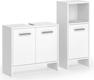 Vicco Badezimmermöbel-Set Karli, Weiß, 2 Teile