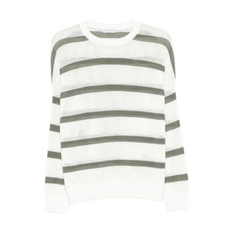 Brunello Cucinelli Femme, Pulls, Blanc, Taille: 38 FR Pull ray&eacute;