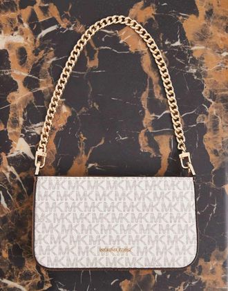 Michael Kors Bryant - Petite pochette &agrave; bandouli&egrave;re et monogramme - Cr&egrave;me-Blanc