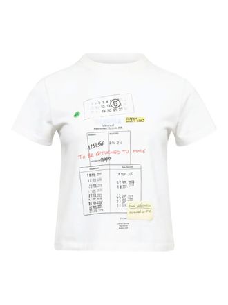 Maison Margiela t-shirt graphique &agrave; col ras du coup - Blanc