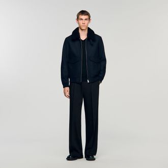 Sandro Fliegerjacke aus Wolle mit Kragen
