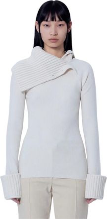 Sportmax Pull en maille c&ocirc;tel&eacute;e - Femme - Pulls - Blanc - Taille: 40 FR