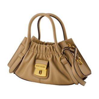 Marc Jacobs Womens The Small Satchel Bag - Marc Jacobs Leather Brown Lambskin Handbags-Purses