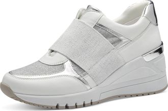 Marco Tozzi Damen Wedge Sneaker Glitzer Vegan, Weiß (White Comb), 40 EU