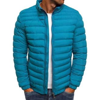 Generic Manteau matelass&eacute; en duvet pour homme - Chaud - Automne et hiver - Coupe-vent - Isol&eacute; - L&eacute;ger, bleu 2, XXL