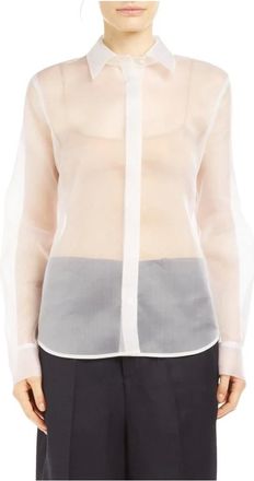 P.A.R.O.S.H. P.a.r.o.s.h., Femme, Blouses et Chemises, Beige, Taille: 36 FR Chemise en organza de soie